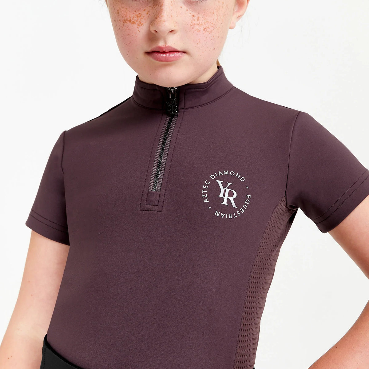 Aztec Diamond Young Rider Short Sleeve Base Layer Maroon – Impulsion Elite Equine Wear