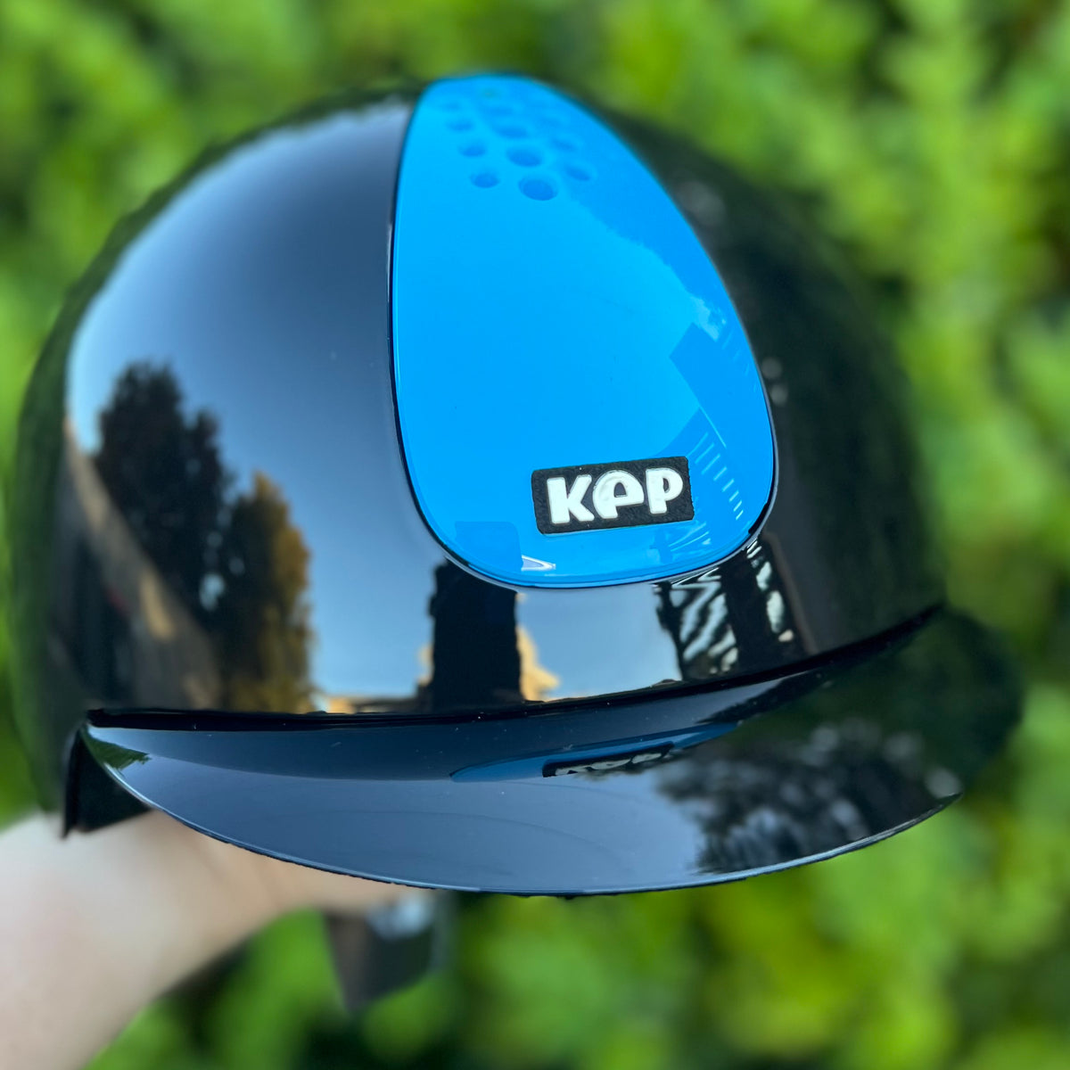 KEP KEPPY Helmet Polish Black/Light Blue – Impulsion Elite Equine Wear